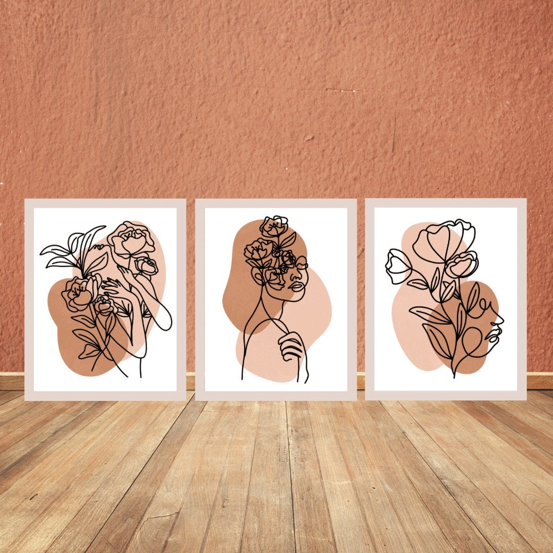 Boho Rust Line Art Print DIGITAL DOWNLOAD - Etsy