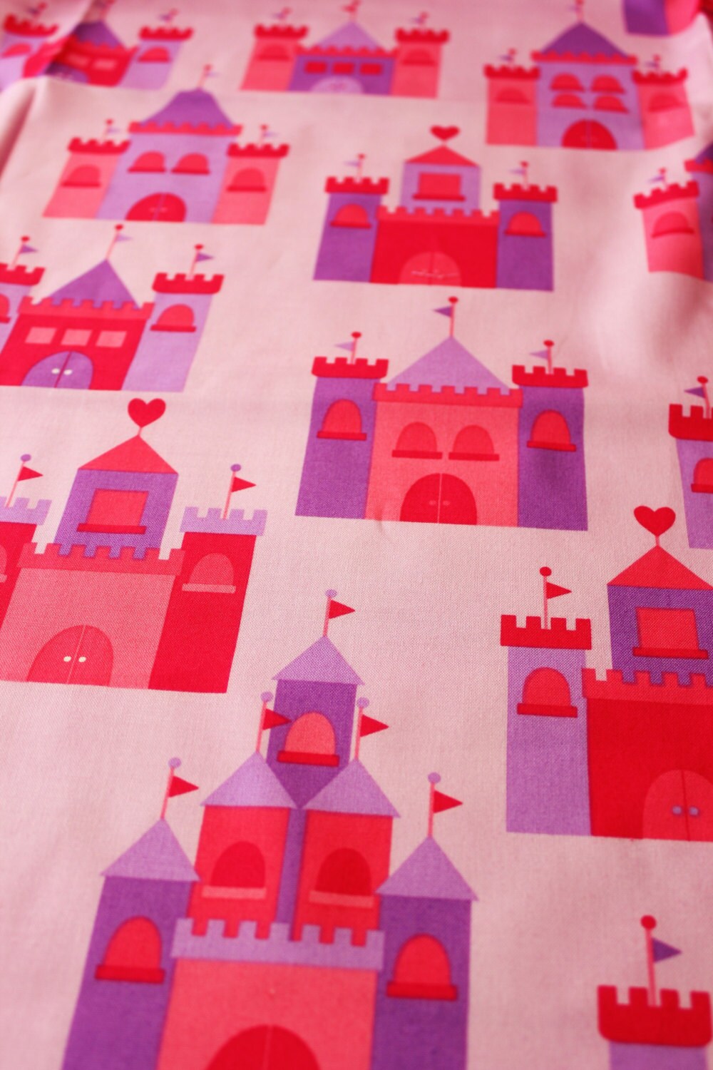 Cotton Fabric / Princess Life Pink Castle / Robert Kaufman/ Quilting ...