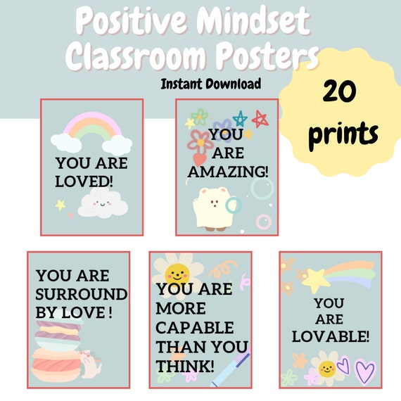 A 10 Printable Bundle Set Positive Mindset School Psychology - Etsy