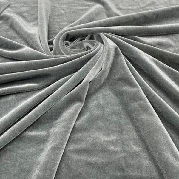 Grey Velvet Fabric - Etsy