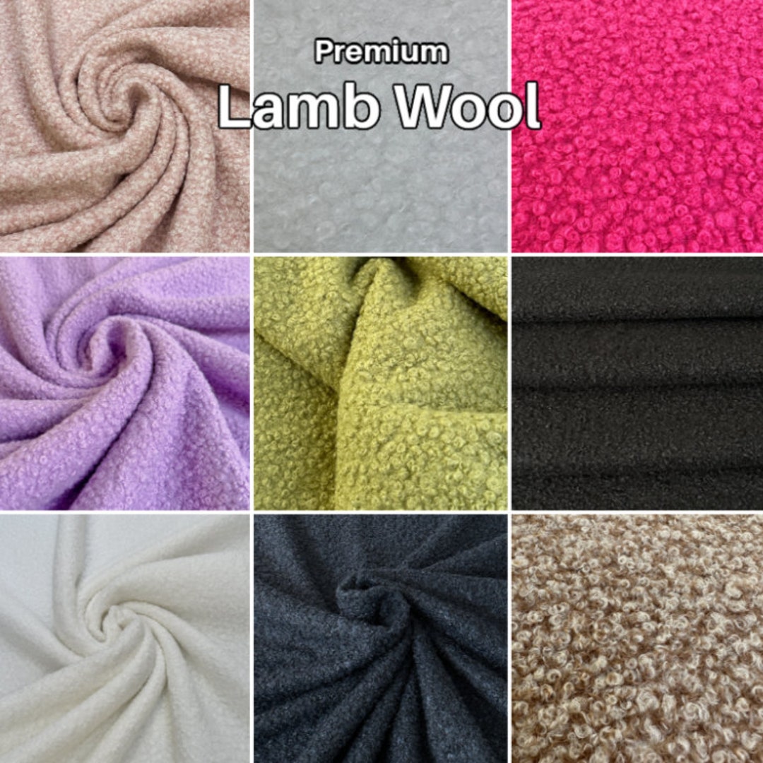 Premium Lamb Faux Wool, Boucle Fake Wool for Coats, Fall Winter Fabric ...
