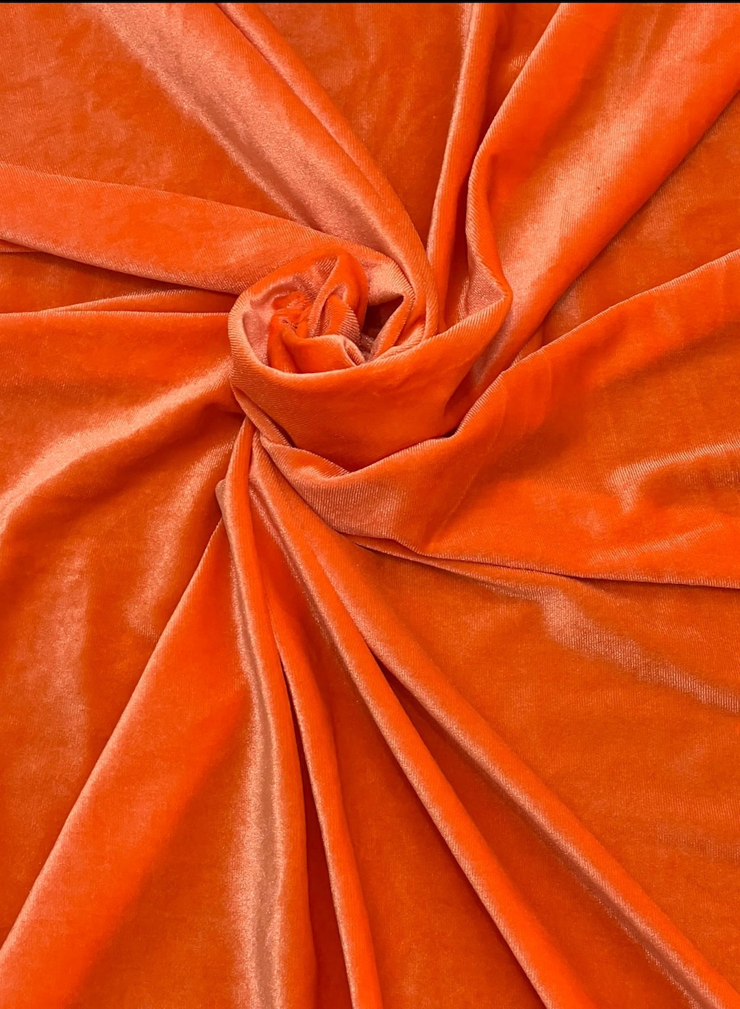 Orange Stretch Velvet Fabric by Yard, Orange Stretch Velvet for Dresses ...
