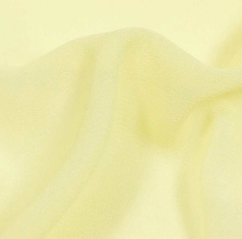 Pale Yellow Chiffon Fabric by the Yard Sheer Fabric Light - Etsy
