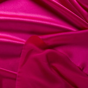 Fuchsia Silky Stretch Charmeuse Satin, Fuchsia Bridal Soft Silky Fabric ...