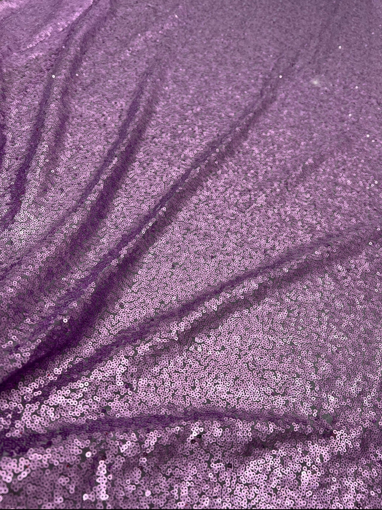 Lilac Sequin Fabric by Yard Lilac Stretch Sequins on Mesh for - Etsy