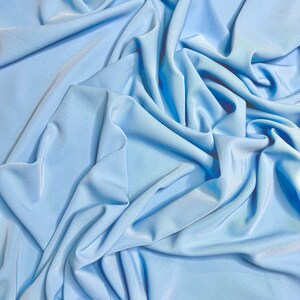 Baby Blue Stretch Crepe Fabric, Sky Blue Crepe Fabric by Yard, Wedding ...