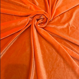 Orange Stretch Velvet Fabric by Yard, Orange Stretch Velvet for Dresses ...