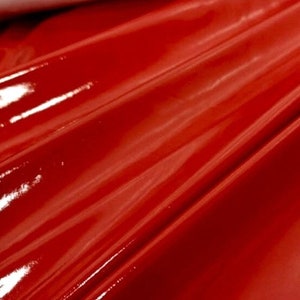 Red Patent Leather RED Shiny Glossy PVC Pleather 4 Way Stretch Fabric ...
