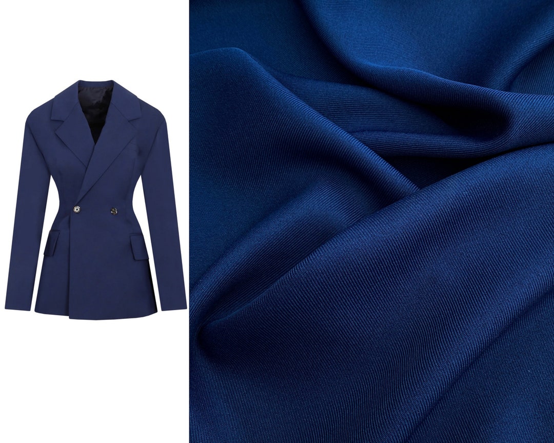 Navy Delaney Gabardine Fabric by the Yard Navy Blue Luxury Suiting ...