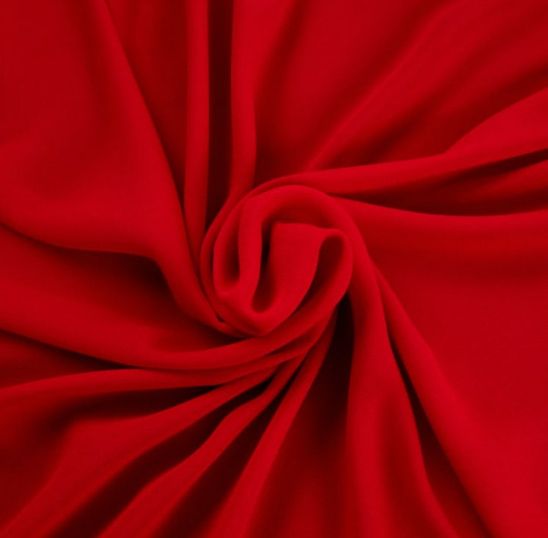 Tela Crepe Roja cortada a medida, tela elástica Red Solid 2 Way para ...