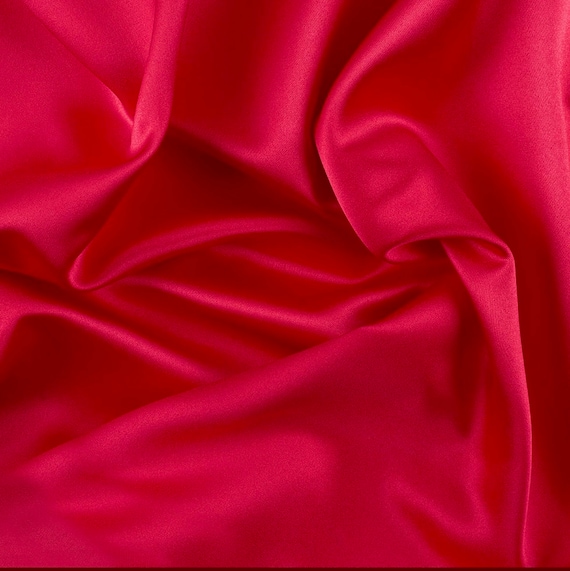 Red Satin Fabric Silky Satin Fabric Red Bridal Satin Medium - Etsy