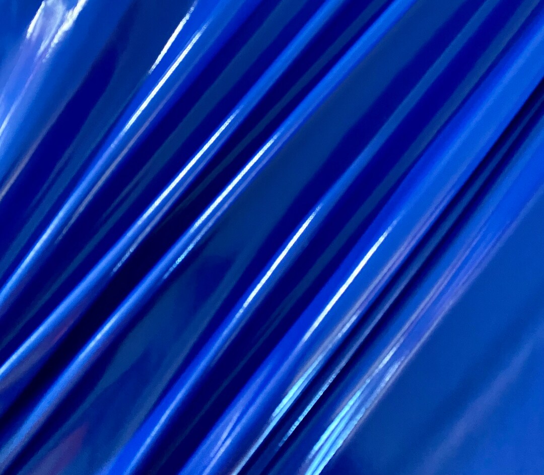 Royal Blue Shiny Glossy PVC Pleather 2 Way Stretch Fabric , Blue Latex ...