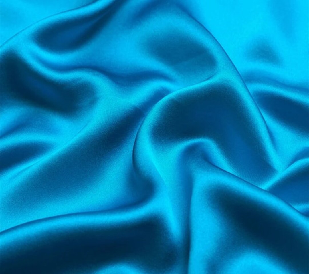 Turquoise Silky Stretch Charmeuse Satin, Turquoise Bridal Soft Silky ...