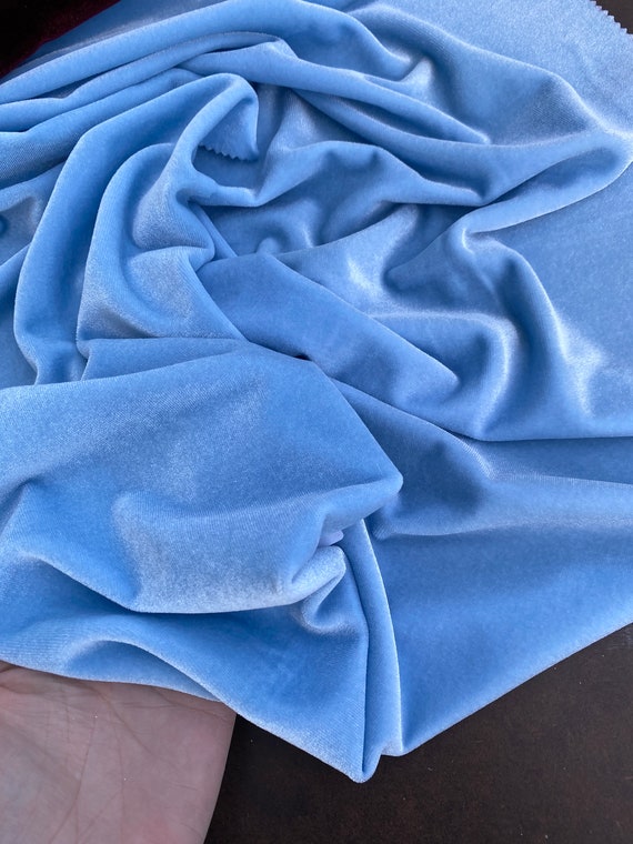 Light Blue Velvet Fabric
