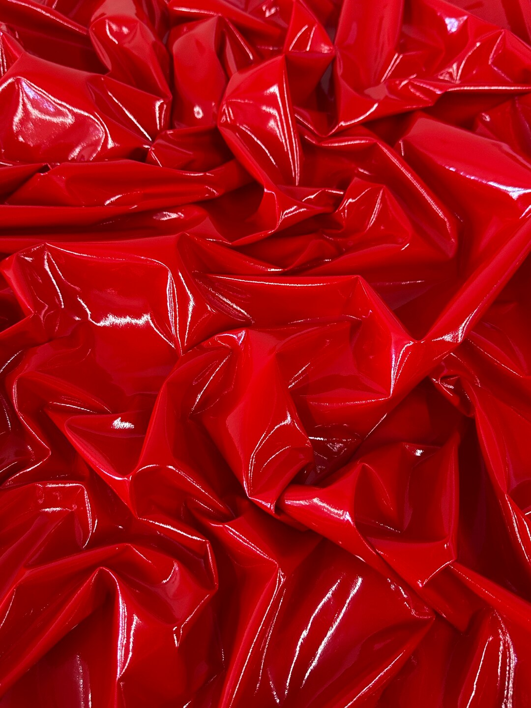 Red Patent Leather RED Shiny Glossy PVC Pleather 4 Way Stretch Fabric ...