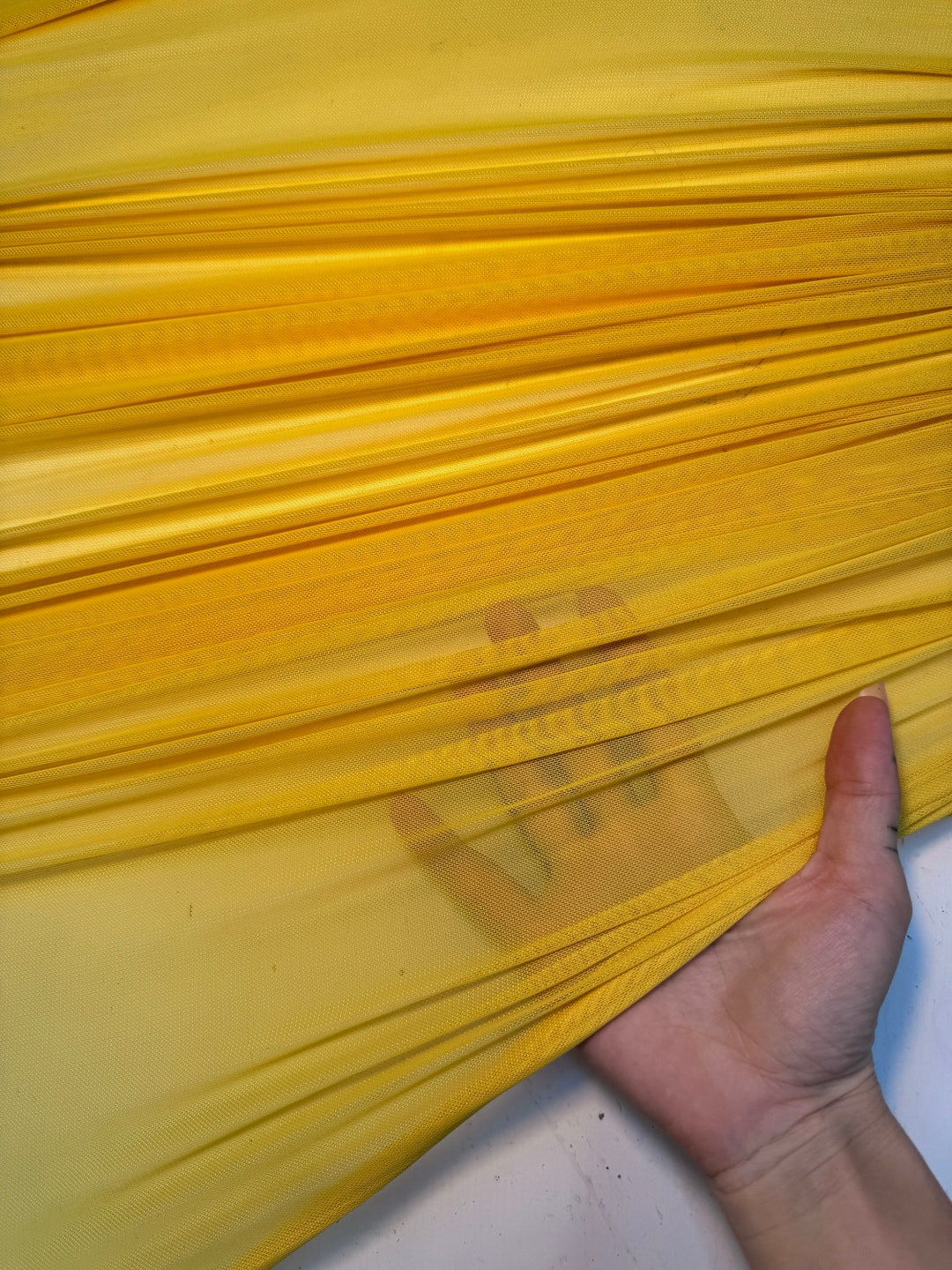 Yellow Power Mesh Fabric 4 Way Stretch Yellow Power Mesh By Yard