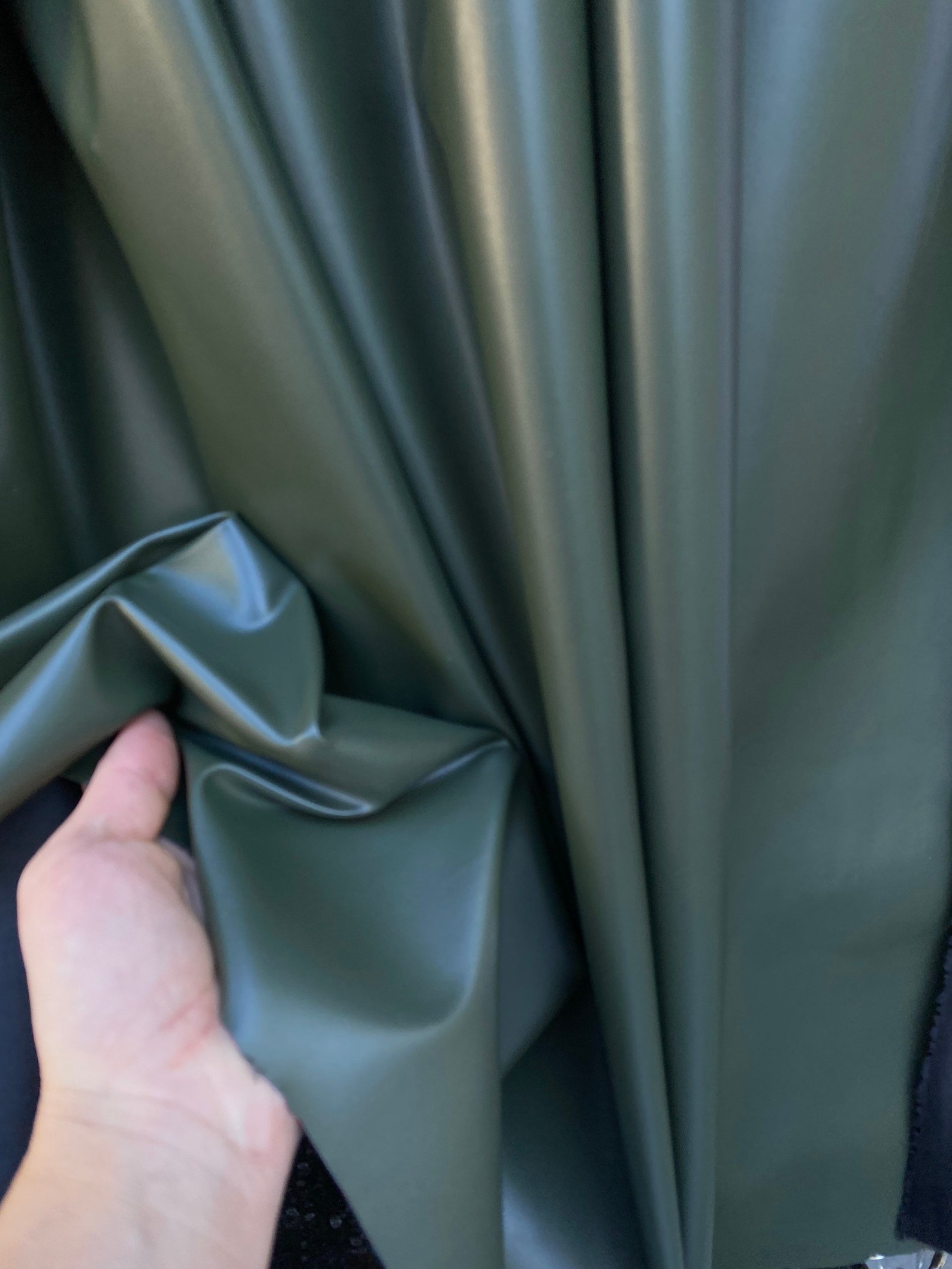 Olive Green Stretch Matte Pleather Army Green Faux Leather - Etsy