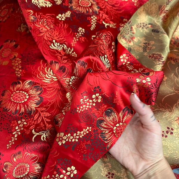 Satin Brocade Fabric - Etsy