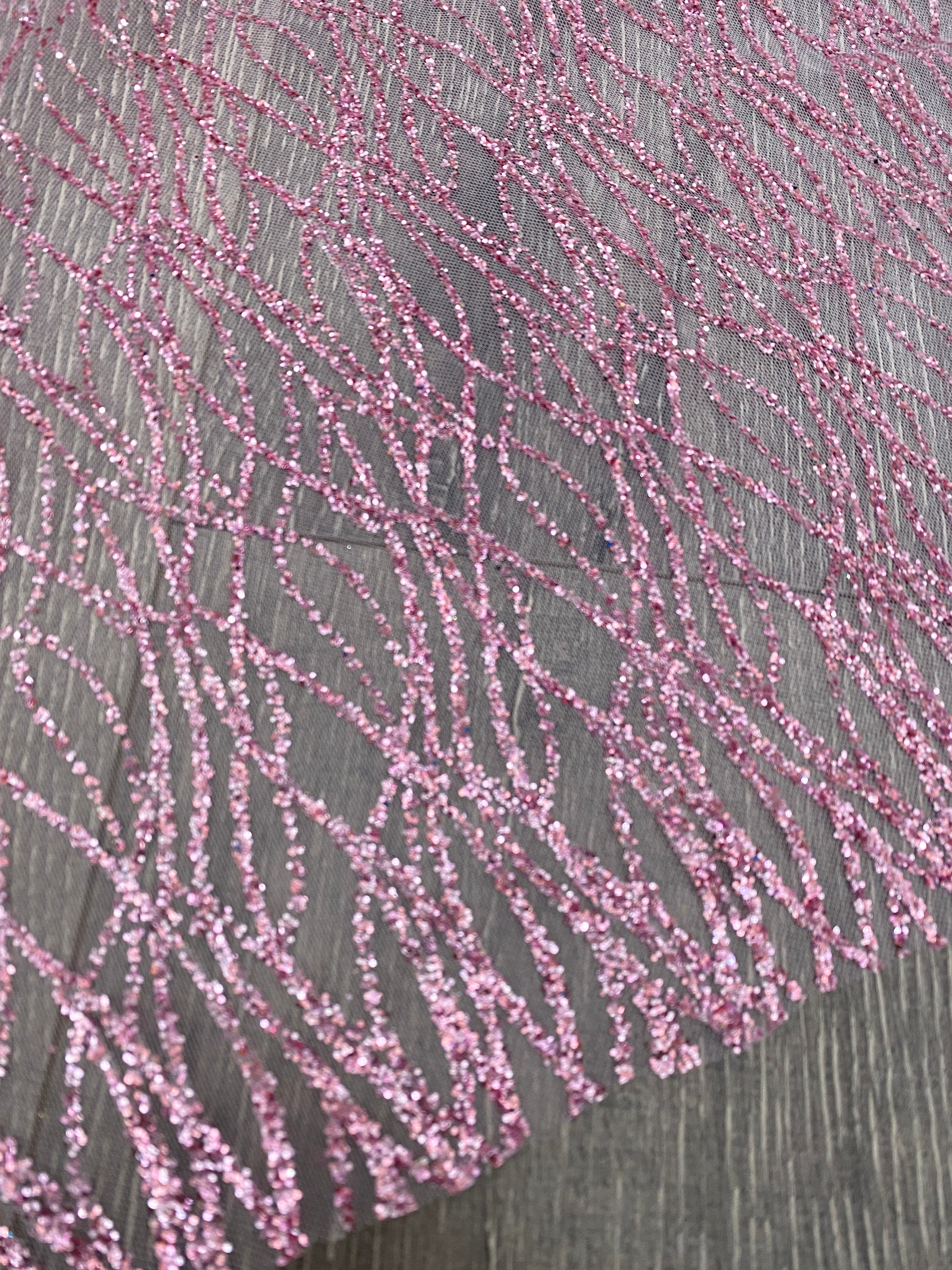 Rose Gold Lace Glitter Fabric on Mesh Evening Dress Bridal - Etsy