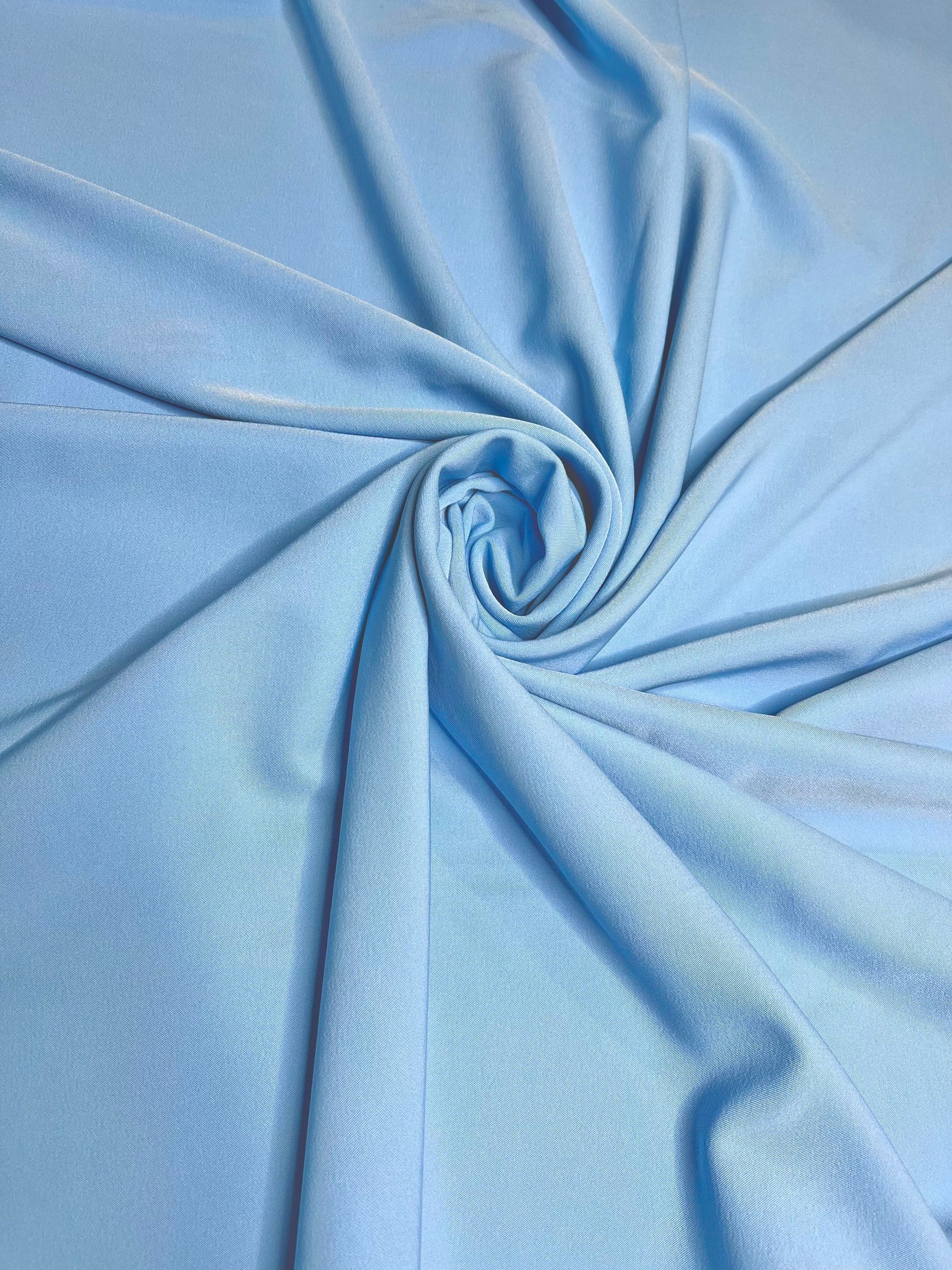 Baby Blue Stretch Crepe Fabric Sky Blue Crepe Fabric by Yard - Etsy