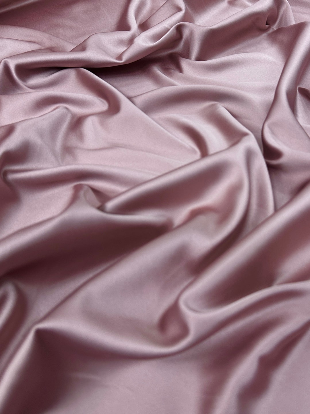 Mauve Stretch Silk Charmeuse, Mauve Mulberry Silk Fabric for Dress ...