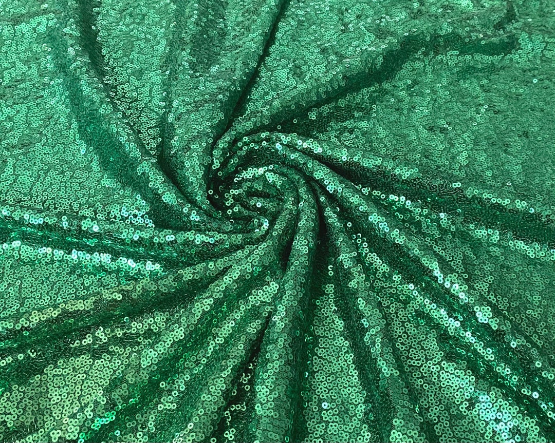 Green Sequin Fabric by Yard Bright Green Stretch Sequins on - Etsy