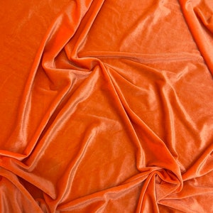 Orange Stretch Velvet Fabric by Yard, Orange Stretch Velvet for Dresses ...