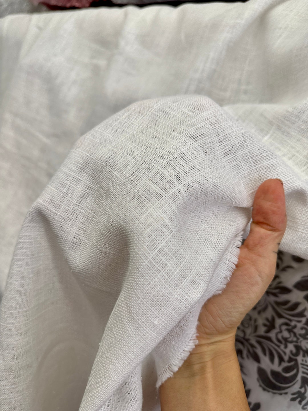 Natural Linen, Eggshell Linen 100%, Organic Linen Fabric for Curtains ...