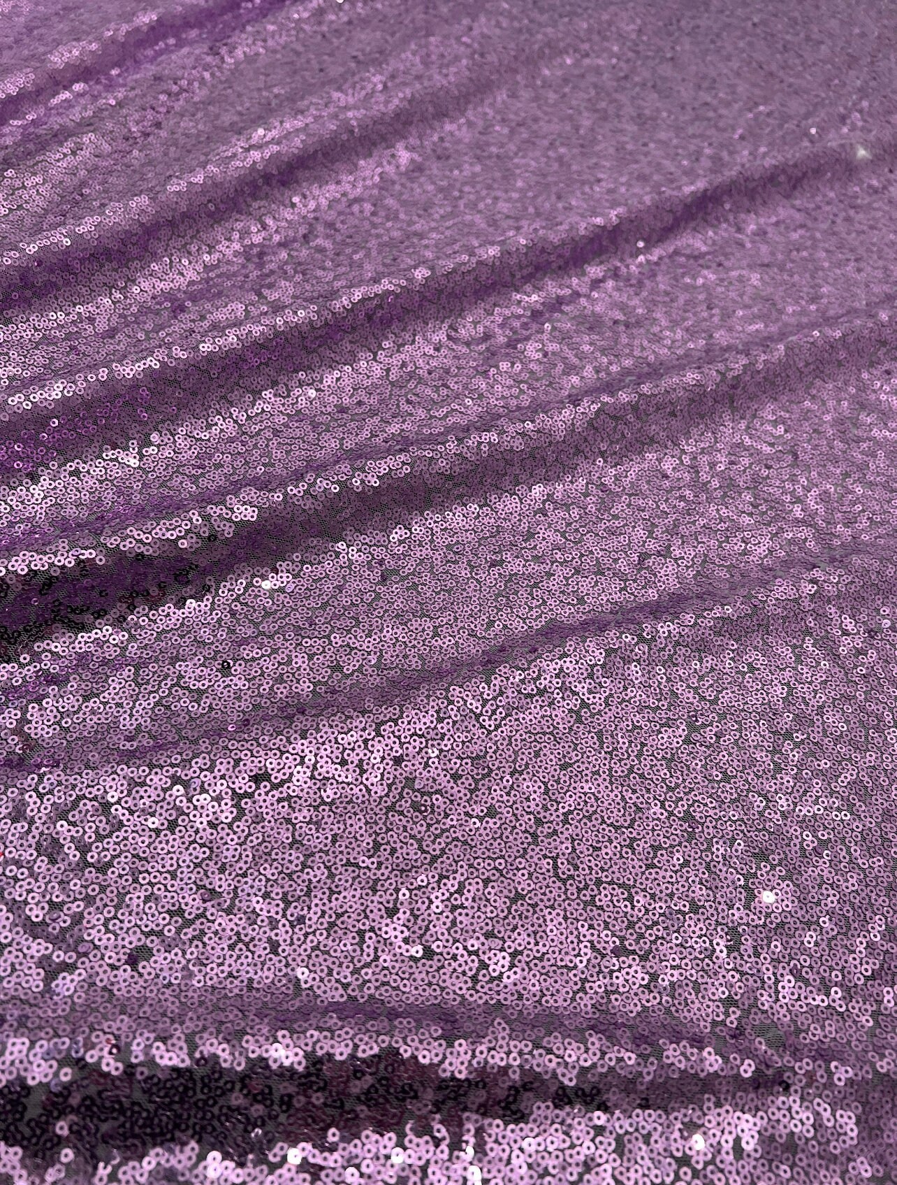 Lilac Sequin Fabric by Yard Lilac Stretch Sequins on Mesh for - Etsy