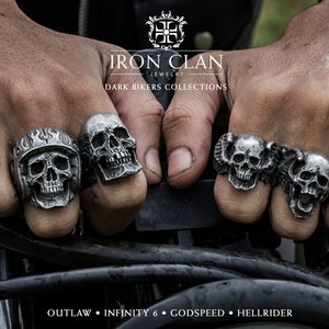 OUTLAW (handsculpted Skull Ring • Bikers Ring) - Etsy