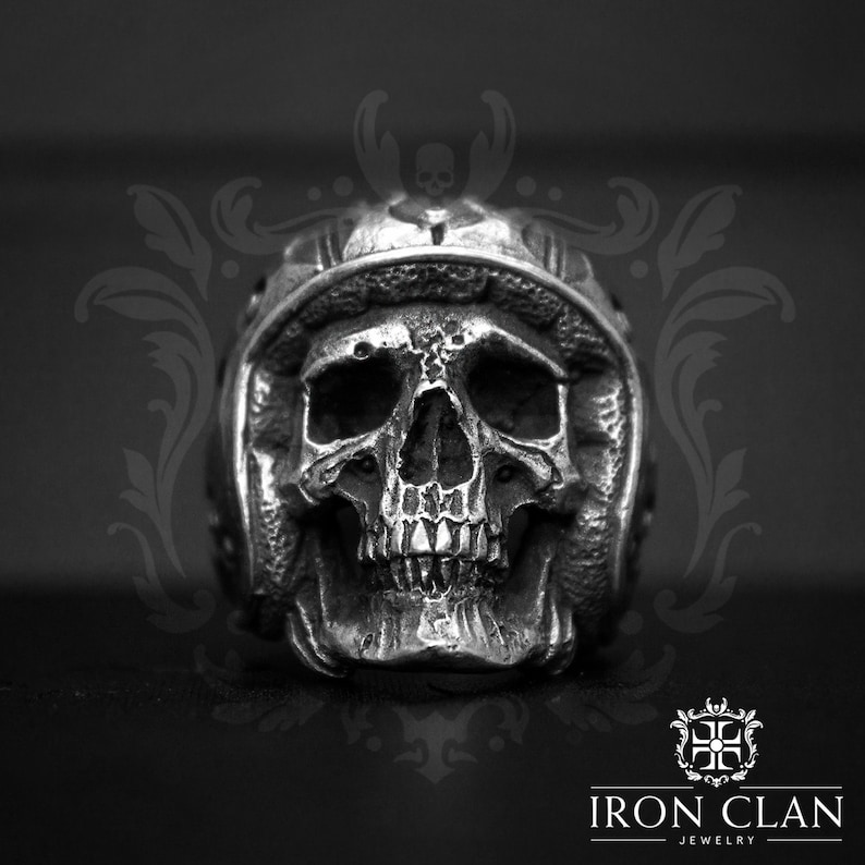 OUTLAW handsculpted Skull Ring Bikers Ring | Etsy