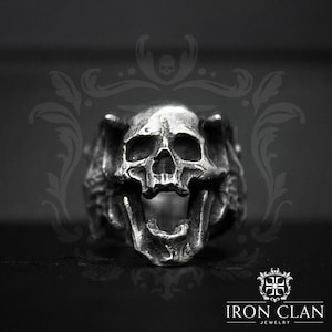 HELLRIDER (handsculpted Skull Ring • Bikers Ring) - Etsy