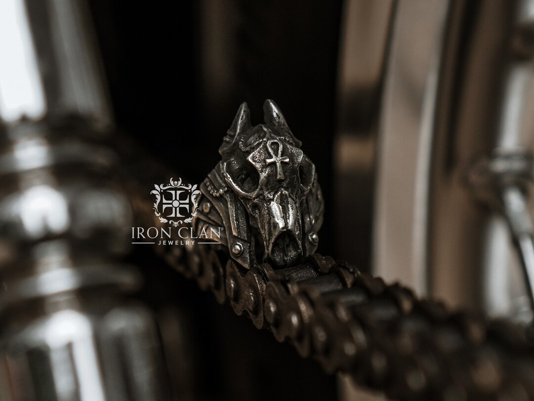 ANUBIS (handsculpted Ring • 925 Silver & Gold Skull Ring) - Etsy