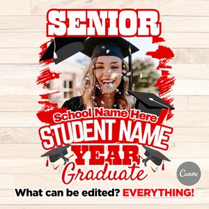 Graduation Senior Design Template Canva PRO Template DIY, Add Picture ...