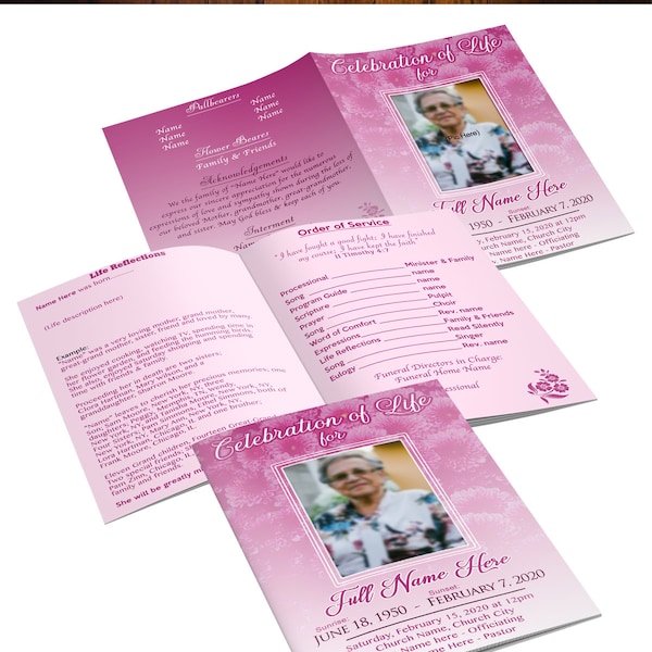 Funeral Booklet for Man - Etsy