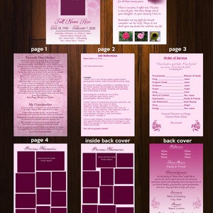 Obituary Program Funeral [template] for Mom Grandmom Mother Woman - 4 ...