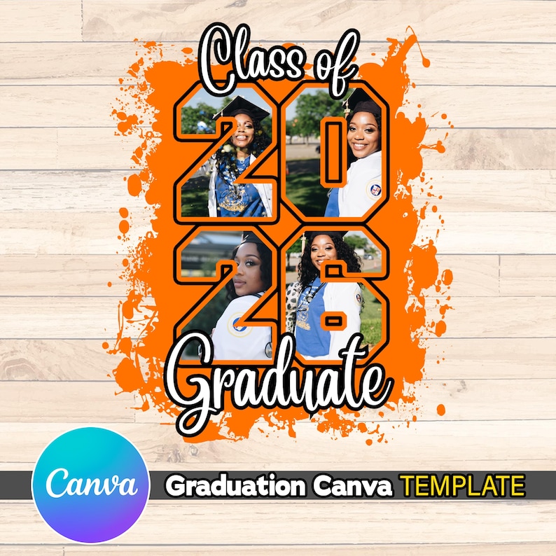Class of 2026 Graduation Senior Design, Canva Template, Add Pictures ...