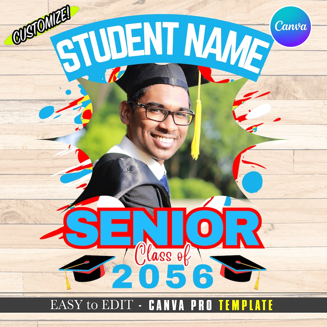 2024 Graduation Senior Design Template Canva PRO Template DIY, Add ...