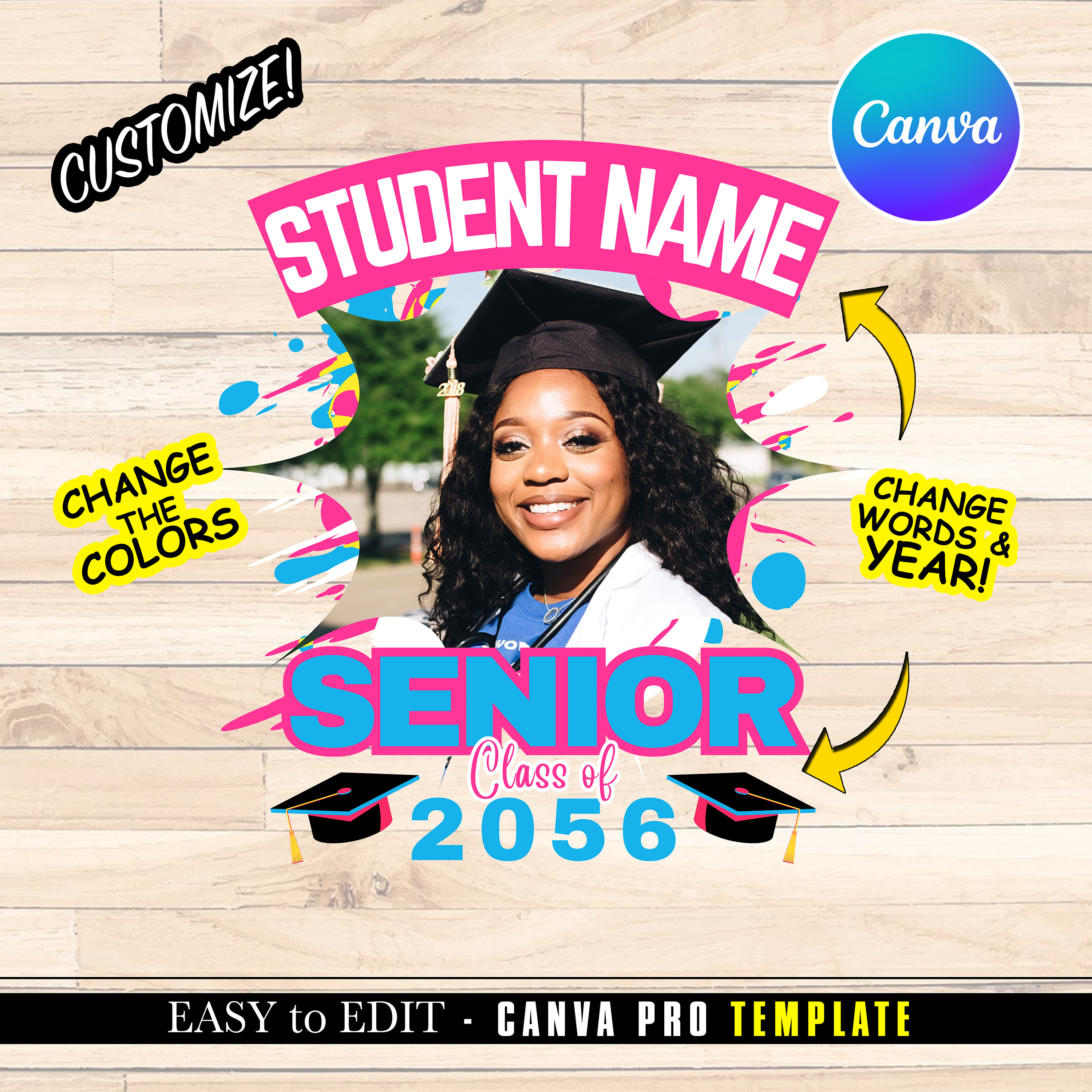 2025 Graduation Senior Design Template Canva PRO Template DIY, Add ...
