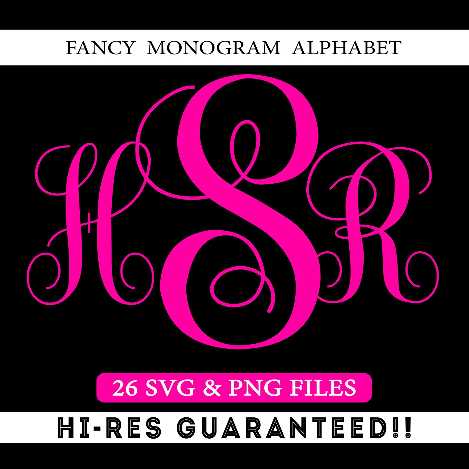 Monogram Letters SVG Fancy Monogram Alphabet SVG & PNG 26 | Etsy