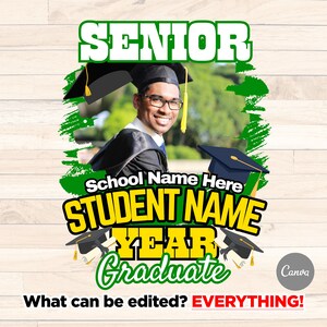 Graduation Senior Design Template Canva PRO Template DIY, Add Picture ...