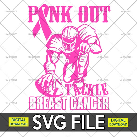 Football SVG Pink Out Tackle Breast Cancer Hi-res - Etsy