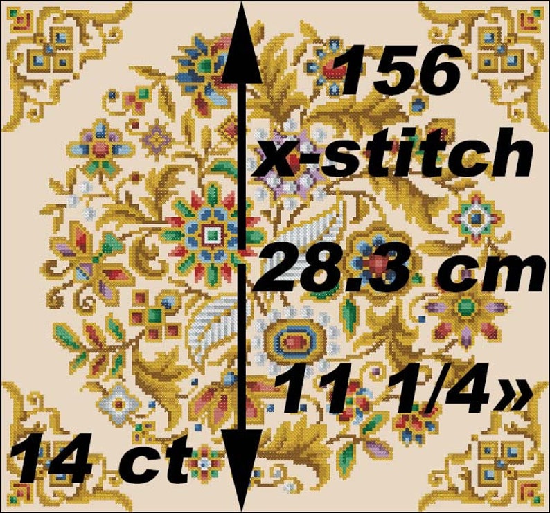 Antique Tapestry Vintage Gem Crystal Cross Stitch Pattern - Etsy