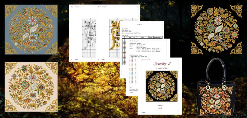 Antique Tapestry Vintage Gem Crystal Cross Stitch Pattern - Etsy