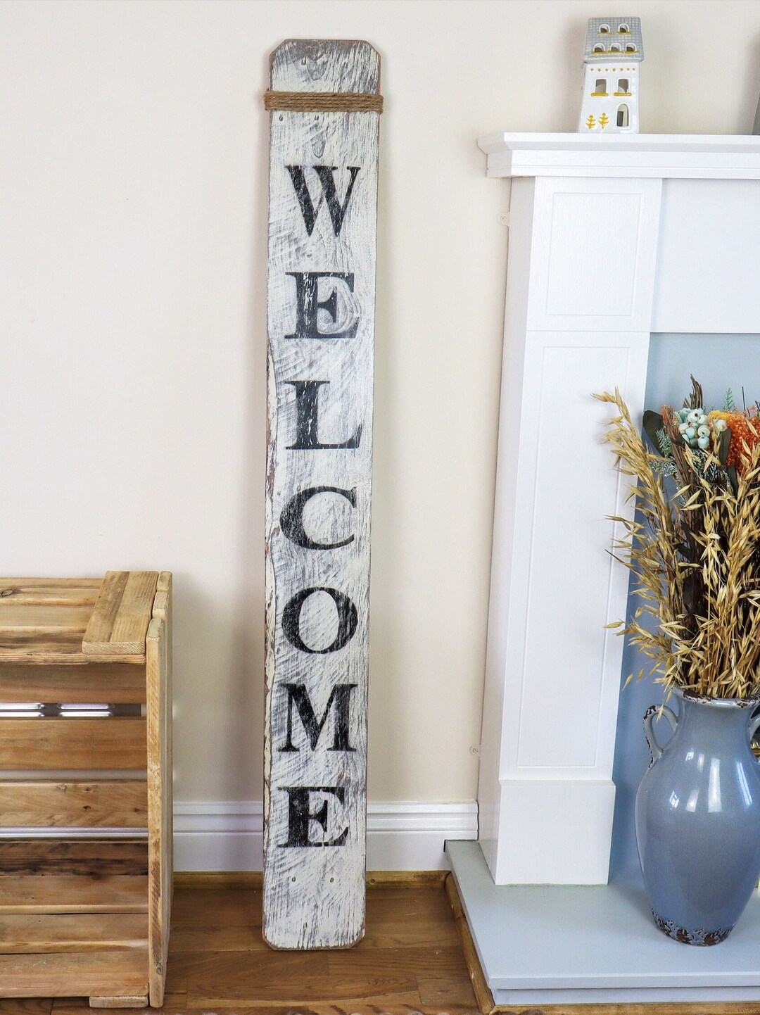 Large Wood Welcome Sign, Porch Sign, Door Sign. Weathered and Aged, 47 ...