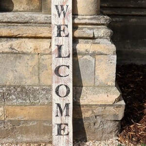 Large Wood Welcome Sign, Porch Sign, Door Sign. Weathered and Aged, 47 ...
