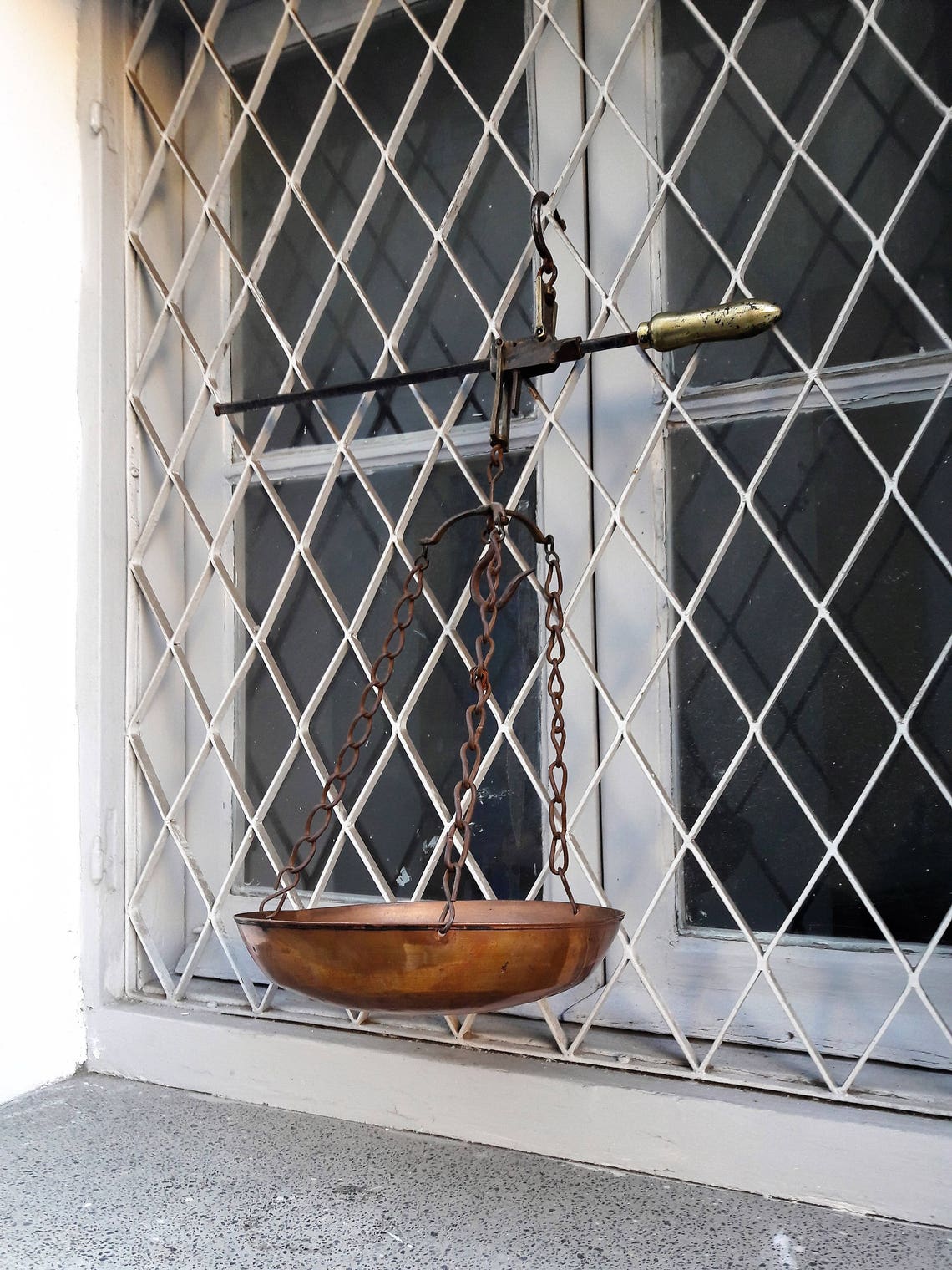 Antique Scales W/copper Weighing Dish - Etsy