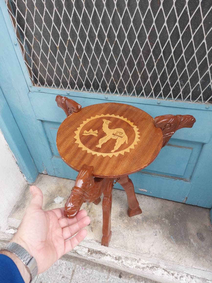 Vintage Wooden Folding Camel Table - Etsy