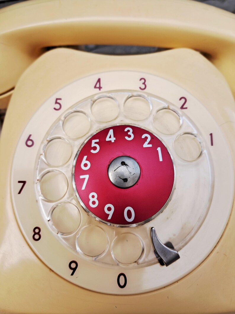 Vintage Ericsson Beige-red Rotary Phone - Etsy