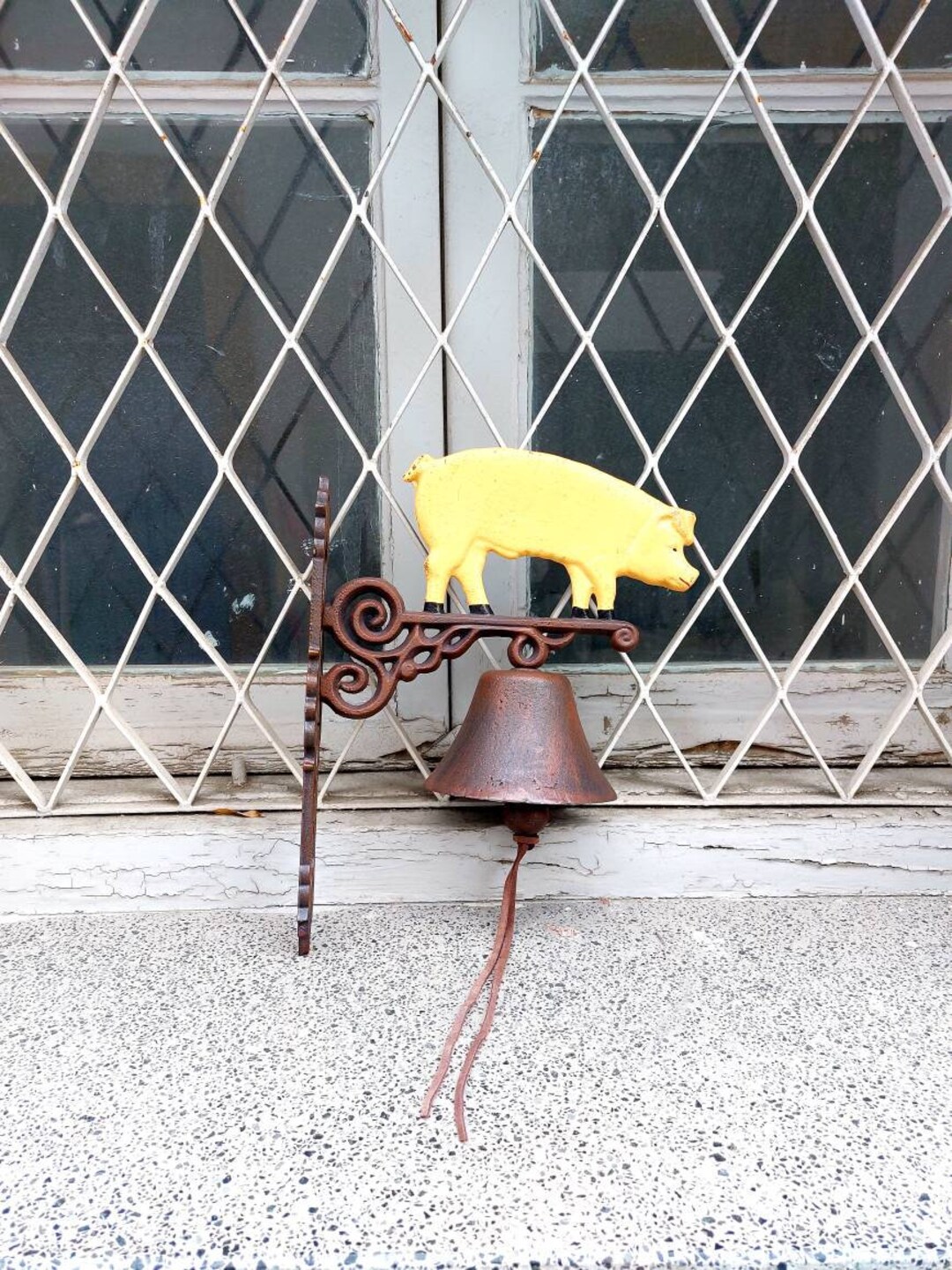 Vintage Cast Iron Piggy Bell - Etsy